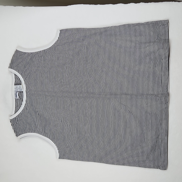 Basic Editions | Tops | Basic Edition Womens Striped Sleeveless Black White Tunic Size 2x | Poshmark